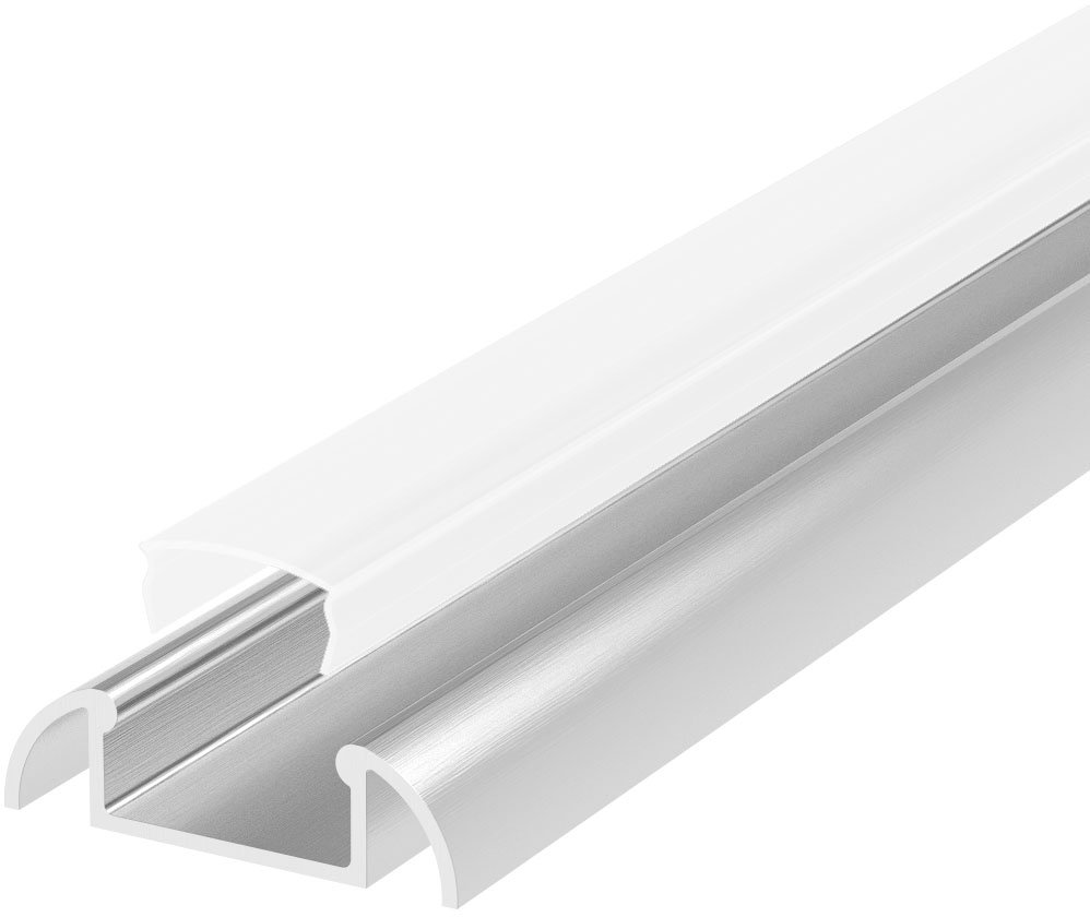 1m Surface Mounted Aluminium LED Profile P2 C/W Opal Cover