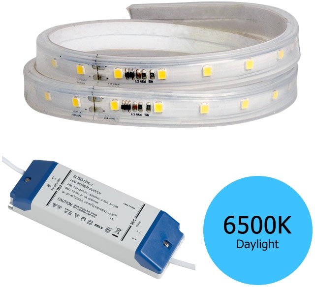 IP67 LED Strip 10m Daylight 24 Volt (Complete Kit)