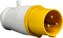 110V IP44 16 Amp Site Light Industrial Plug 2P+E
