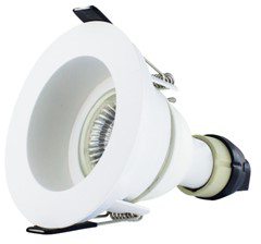 Integral White Evofire Fire Rated LED Downlight IP65 With GU10 Lampholder - ILDLFR70E001
