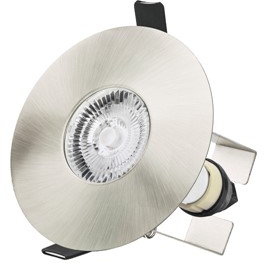 Integral Satin Nickel Evofire Fire Rated LED Downlight IP65 with GU10 ...