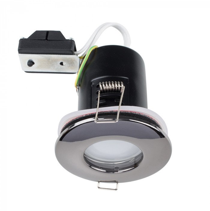 Minisun IP65 GU10 Downlight + Bezel in Black/Chrome without bulb