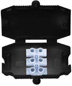 Black Electrical Connector Box 3 Pole Connector 10 Amps