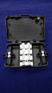 Junction Connection box black w/4pole screw- terminal