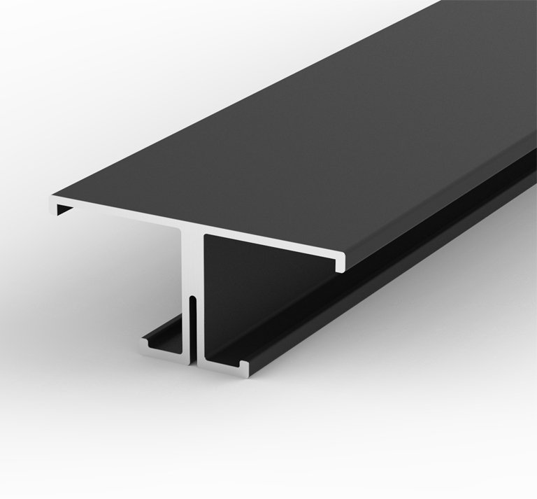P9-1 LED Shelf - Shelving Profile Tech Light 2000mm (Black) 40mm x 18mm