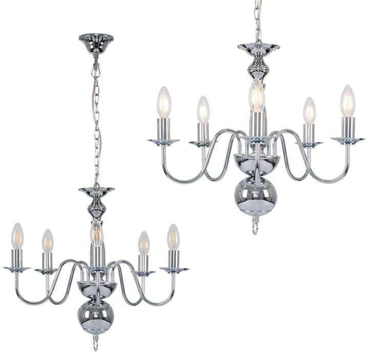 Illuminate Your Space with Style: Gothica 5 Way Ceiling Light in Chrome ...