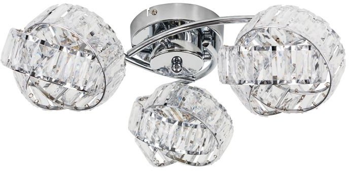 Hudson Chrome 3 Way Flush Ceiling Light by Minisun 24657 - Modern ...