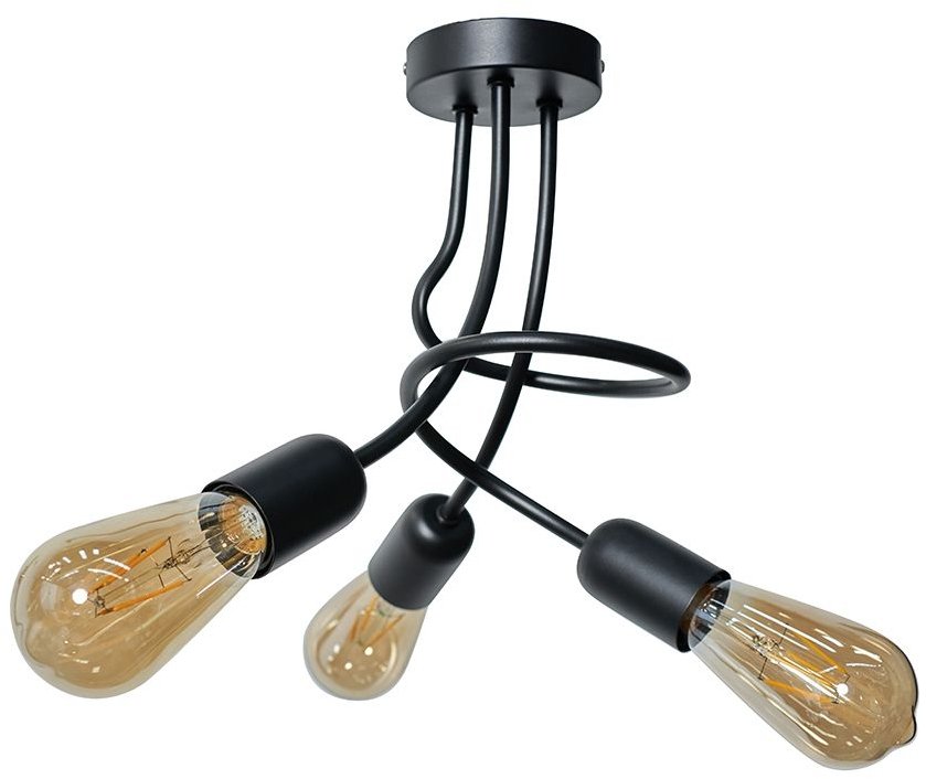 MiniSun | Tralles Matt Black 3 Way Ceiling Light