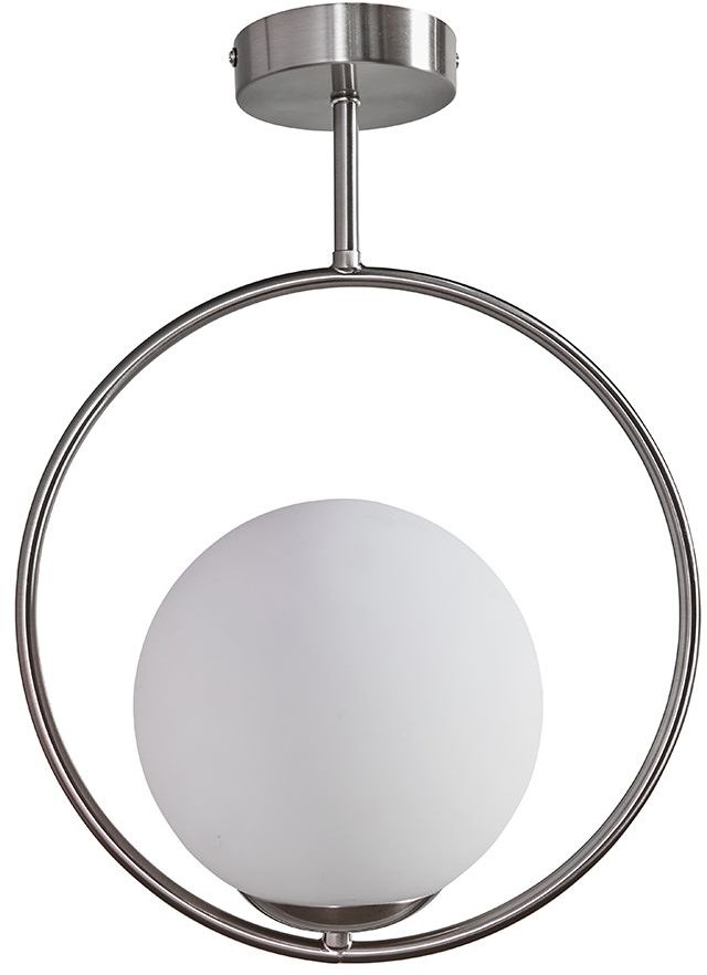 MiniSun | Beauworth Brushed Chrome Ceiling Light Fitting with White ...