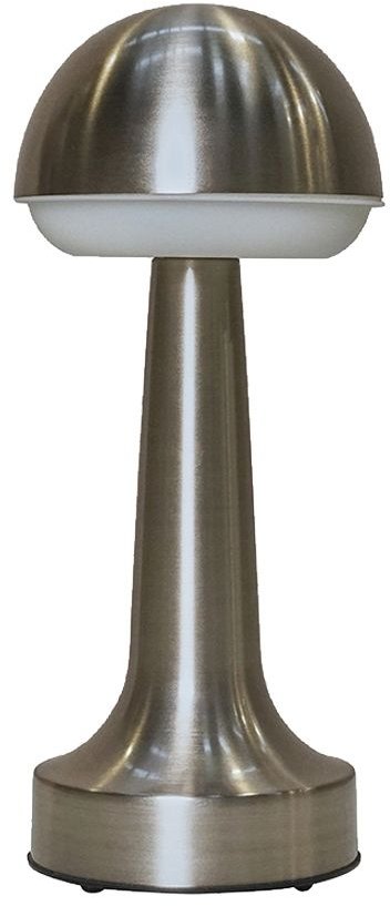 MiniSun | IP44 Troy Satin Nickel LED Rechargeable Touch Table Lamp