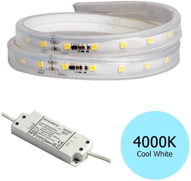 IP67 LED Strip 3m Cool White 24 Volt (Complete Kit)