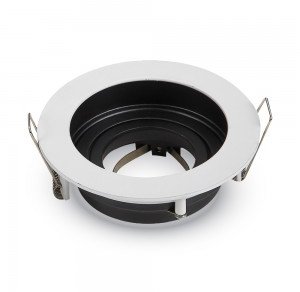 Round GU10 fitting +15 inclination white+black