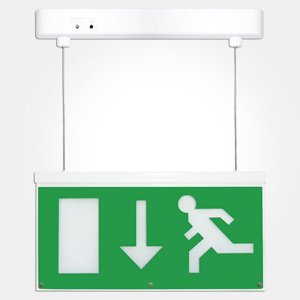 Emergency Hanging LED Exit Sign Light with Down Legend & Cable