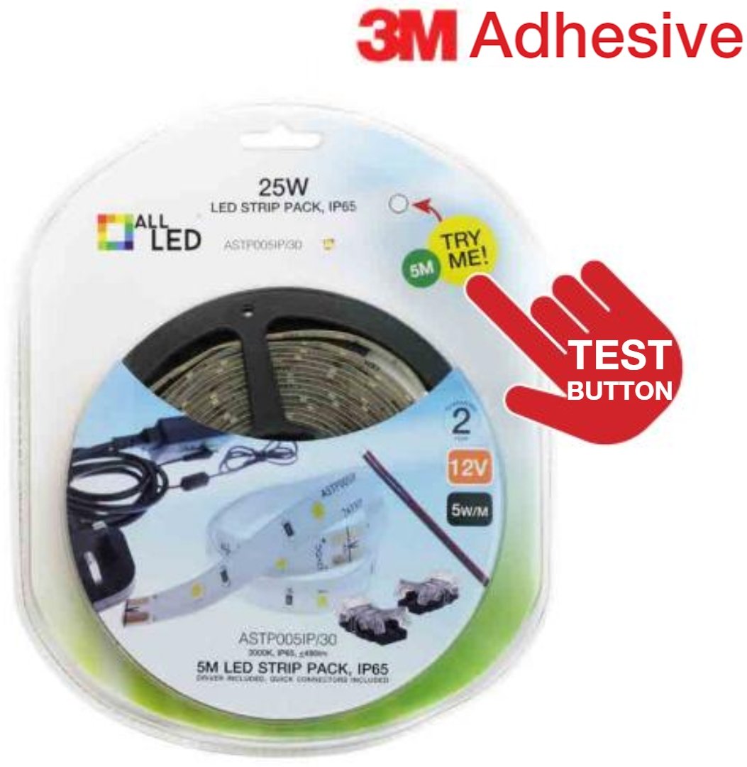 5m LED Strip Pack IP65 Rated 12V