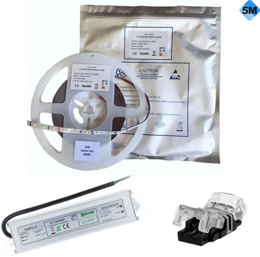 Deltech IP65 LED Strip 5m Warm White 12 Volt (Complete Kit) 5.5W