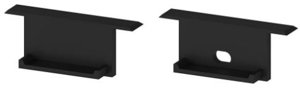 P14-2 Strip Recessed Profile End Cap Set Black (C15 Cover)