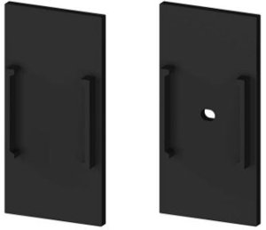 P13-10 Strip Surface Mounted Profile End Cap Set Black (C15 Cover)