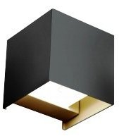 Black Colour Selectable Square Up/Down LED Wall Light By ALL LED