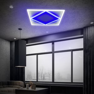Double Square LED Ceiling Panel 600x600mm Blue | T200BL