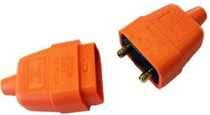 Orange Rubber Resilient Connectors 10A 2 Pin