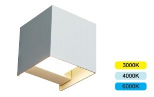 White Square LED Wall Light IP65 CCT By ALL LED (Morph Range)