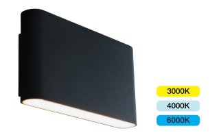 All LED Rectangular Up/Down Wall Light IP65 Colour Selectable