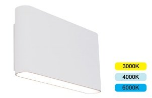 White Rectangular Up/Down LED Wall Light IP65 CCT By All LED