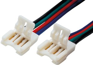 10 Pack of MM RGB Double-End Connectors for LED Strips (80W@24V, 40W ...