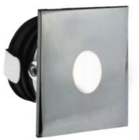 Square Low Level Round Window All LED 1W IP65 3000K Chrome