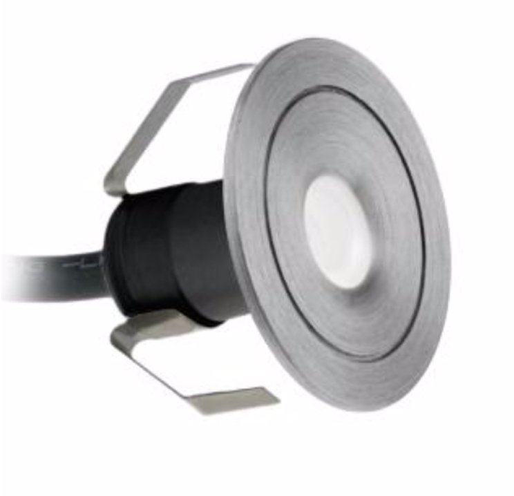 Aluminium All LED 30mm Dia 1W IP44 LED Marker Light 3000K