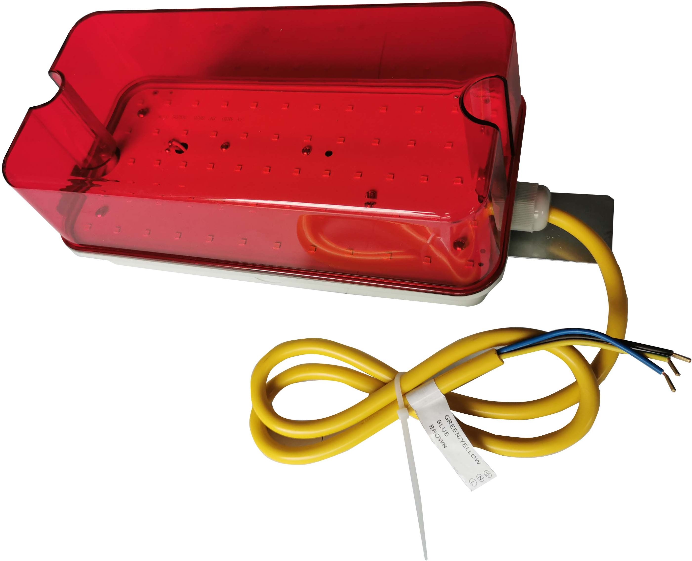 8W 100-277V Prewired LED Bulkhead Red Opal Cover