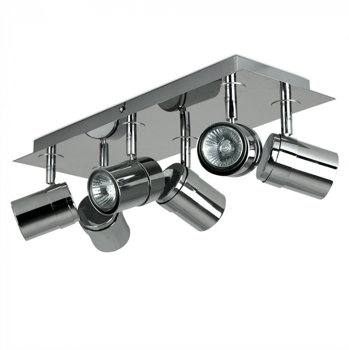 Rosie 6 Way Rectangular Plate Spotlight Chrome