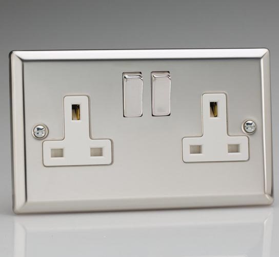 2-Gang Mirror Chrome Socket