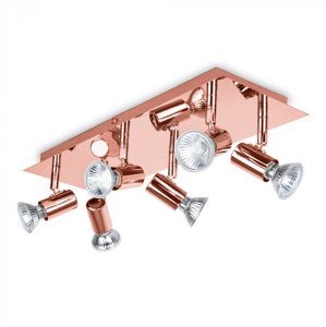 Consul 6 Way Rectangular Plate Spotlight Copper