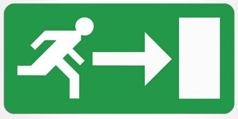 Emergency Panel Arrow Right Exit Sign