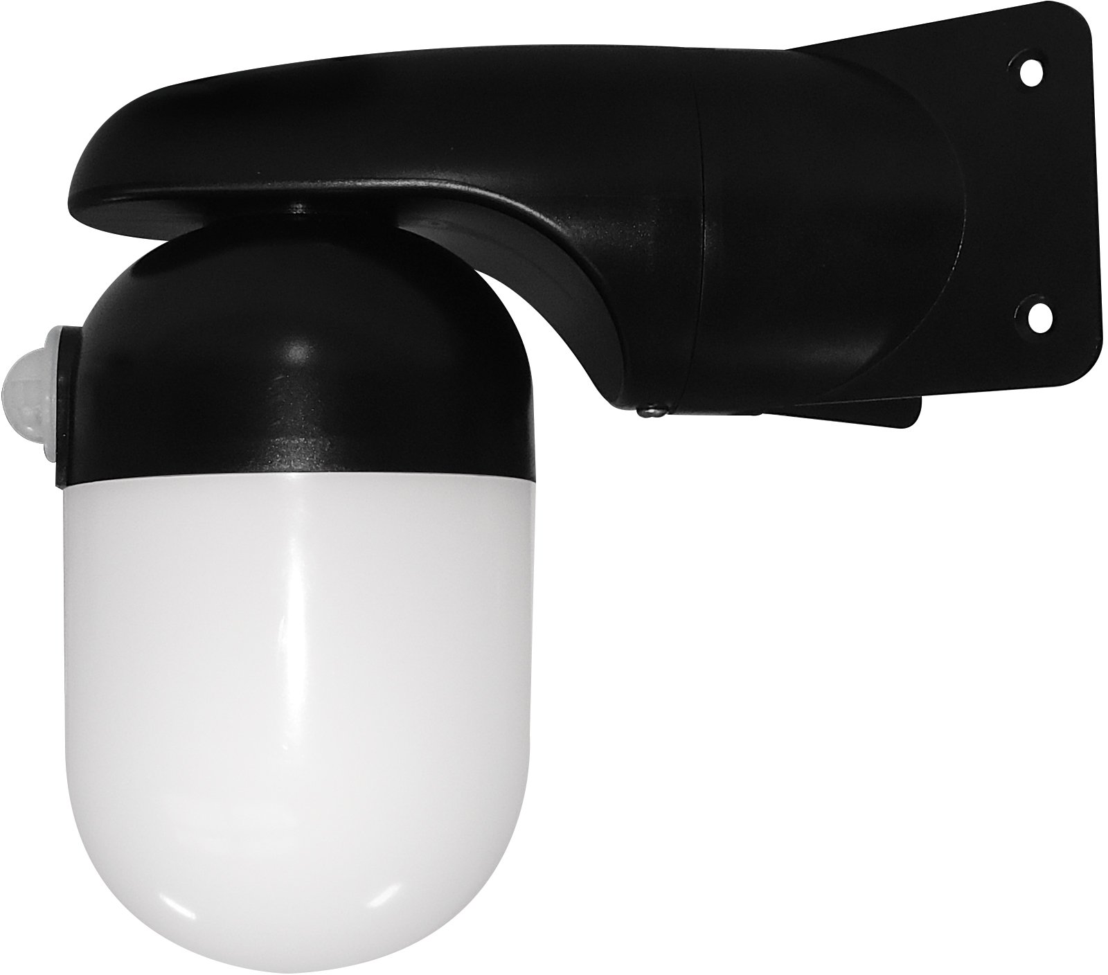 10W Black PIR Cool White Polycarbonate IP65 Wall Light By Eterna