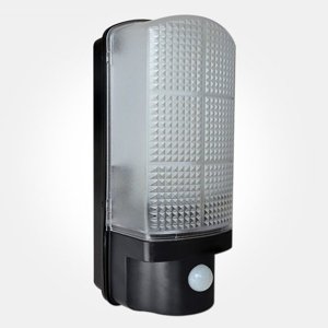 Eterna LED Bulkhead + 120 Degree PIR Sensor 7 Watt Black 3100K