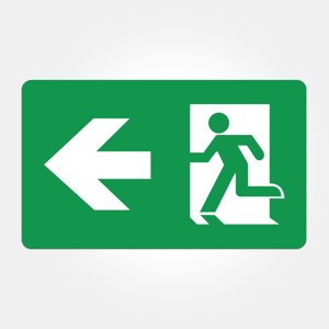 Eterna ISO 7010 Emergency Running Man Left Arrow Legend