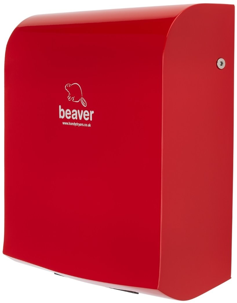 0.9kW Red Finish Beaver Slimline Hand Dryer by Handy Dryers
