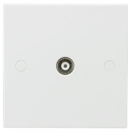 Knightsbridge White Slim Coax TV outlet non-isolated 9mm