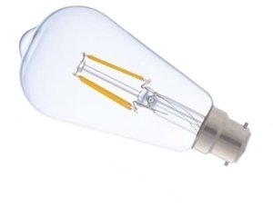 6W Dimmable ST64 Clear B22 LED Filament Bulb Very Warm White