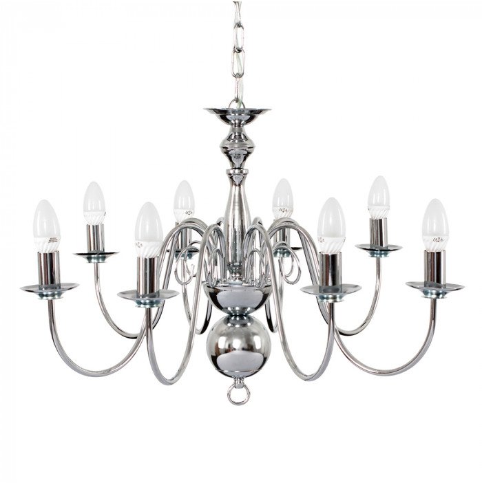 MiniSun Gothica Flemish Style 8-Way Ceiling Light Chrome