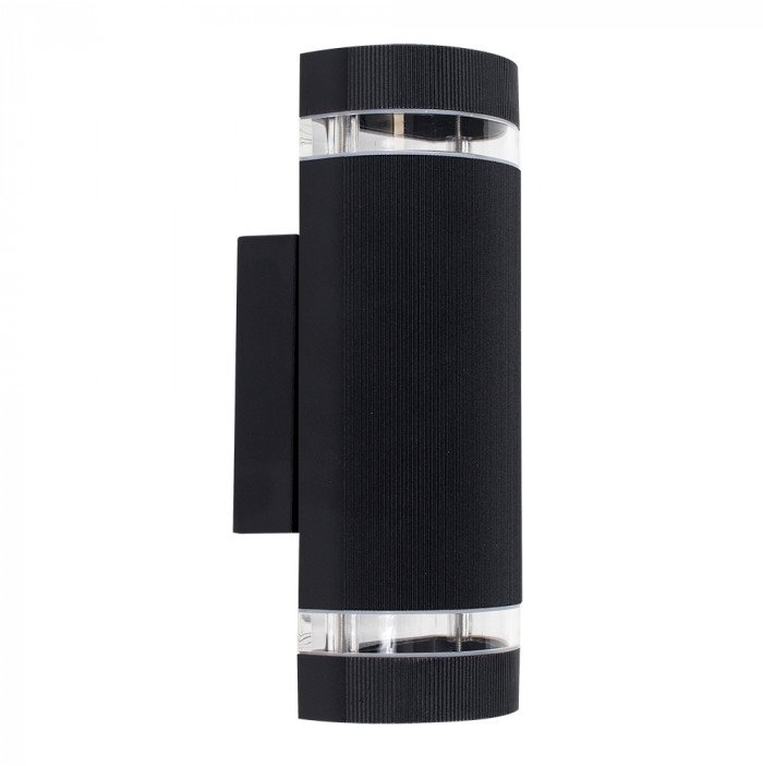 MiniSun Ryston IP54 Black Up and Down Wall Light