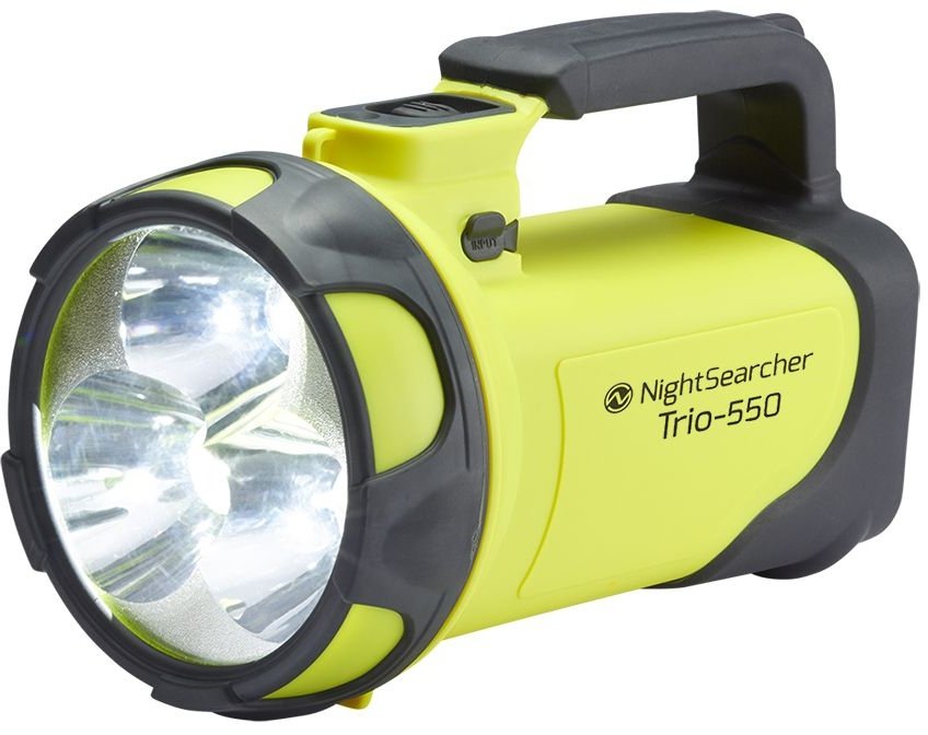 NightSearcher Yellow & Grey Trio 550 Rechargeable LED Searchlight