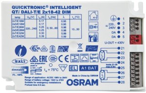 Osram Quicktronic Intelligent DALI-T/E 2X18/42W Dimmable CFL