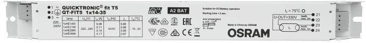 Osram QT-FIT5 Quicktronic T5 Non-Dim QT-FIT5 1X14-35w