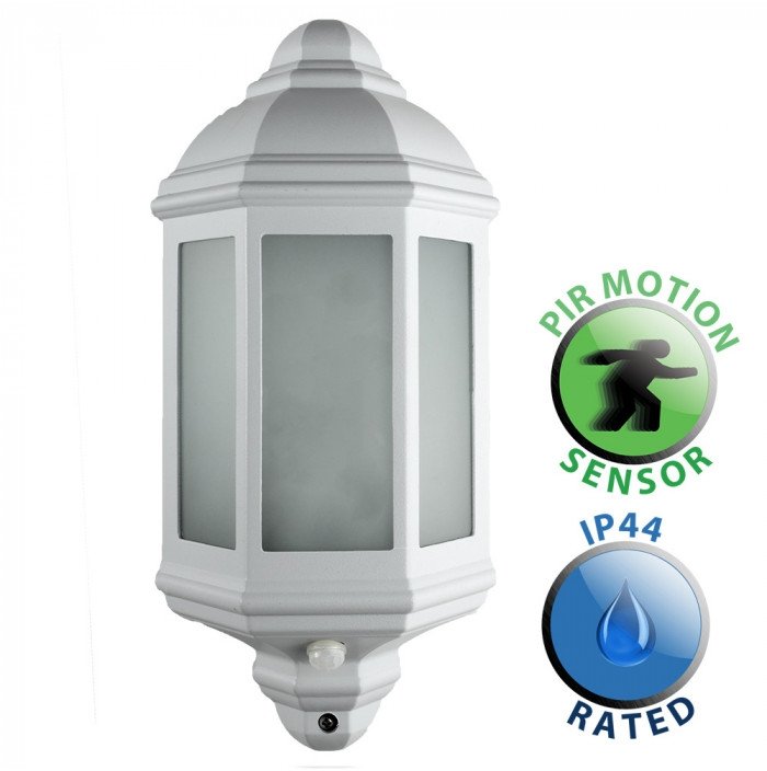 Kayleigh White Wall PIR IP44 Outdoor Lantern