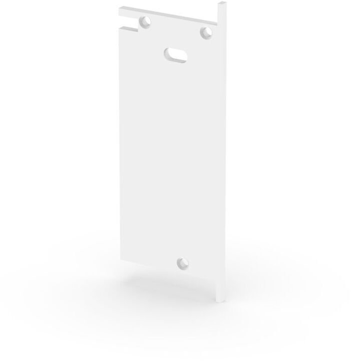 P26-2 Wall Recessed White Profile End Cap With Hole Left