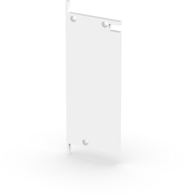 P26-2 Wall Recessed White Profile End Cap Without Hole Right