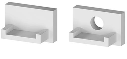 P4-2 Strip Recessed Grey Profile Set Of End Caps
